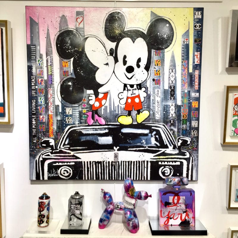 Tableau Pop art Mickey Minnie a New York - Patrick Cornee