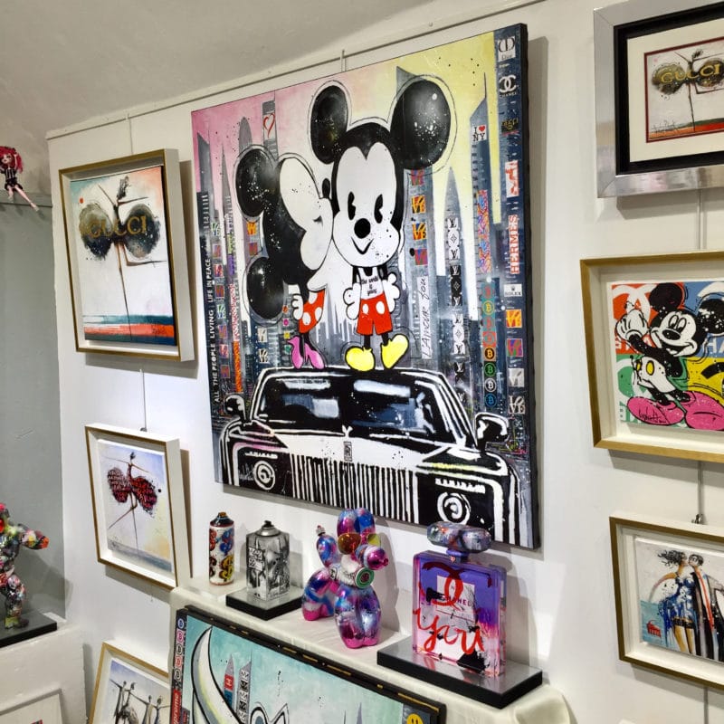 Tableau Pop art Mickey Minnie a New York - Patrick Cornee